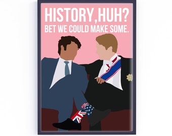 Red White and Royal Blue History Huh Book Page Necklace With - Etsy