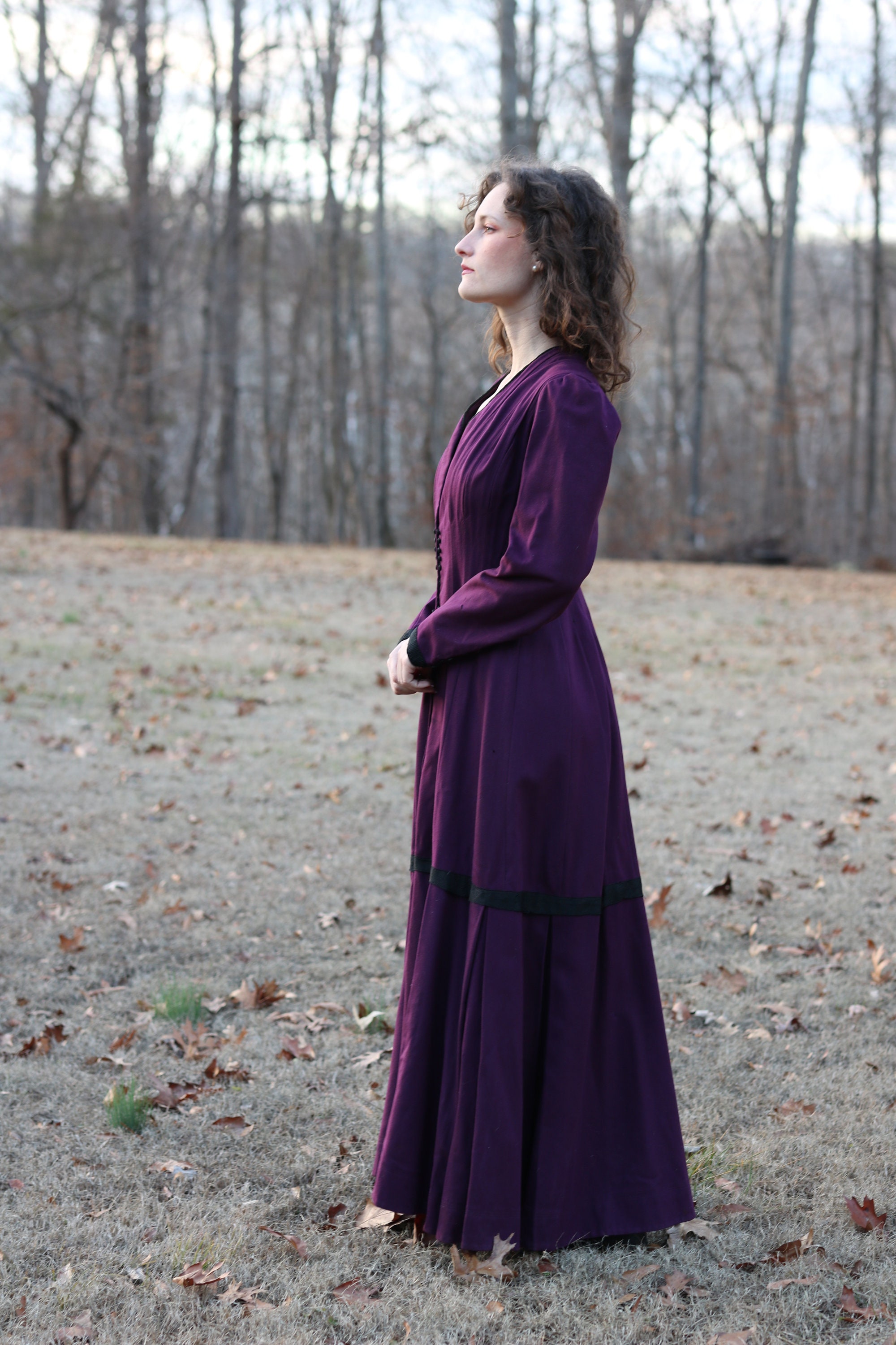 Antique Victorian Purple Wool Wrapper Dress - Etsy