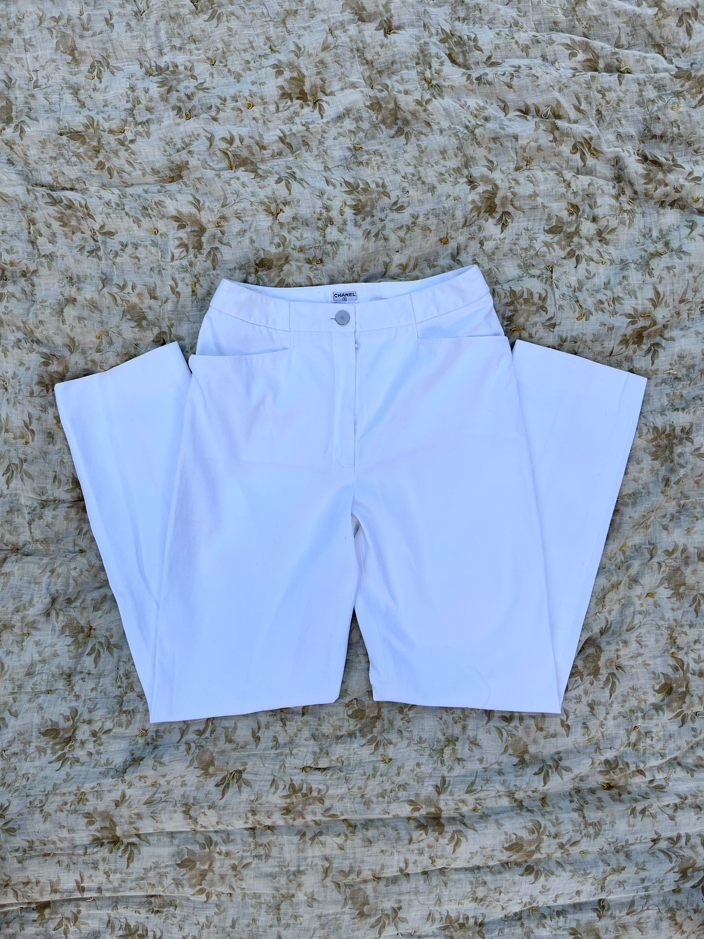 Chanel Y2k High Waisted White Pants - Etsy