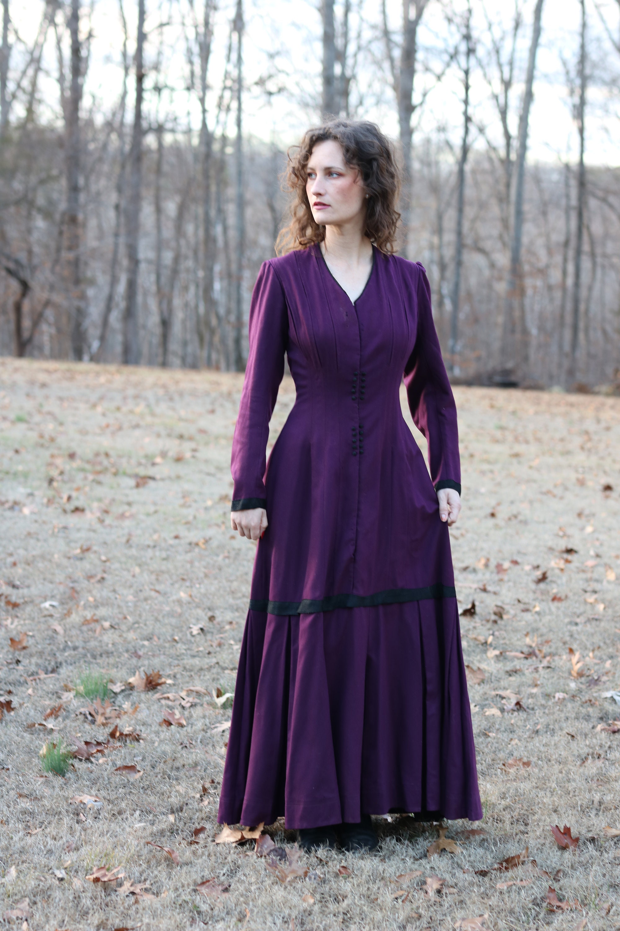 Antique Victorian Purple Wool Wrapper Dress - Etsy