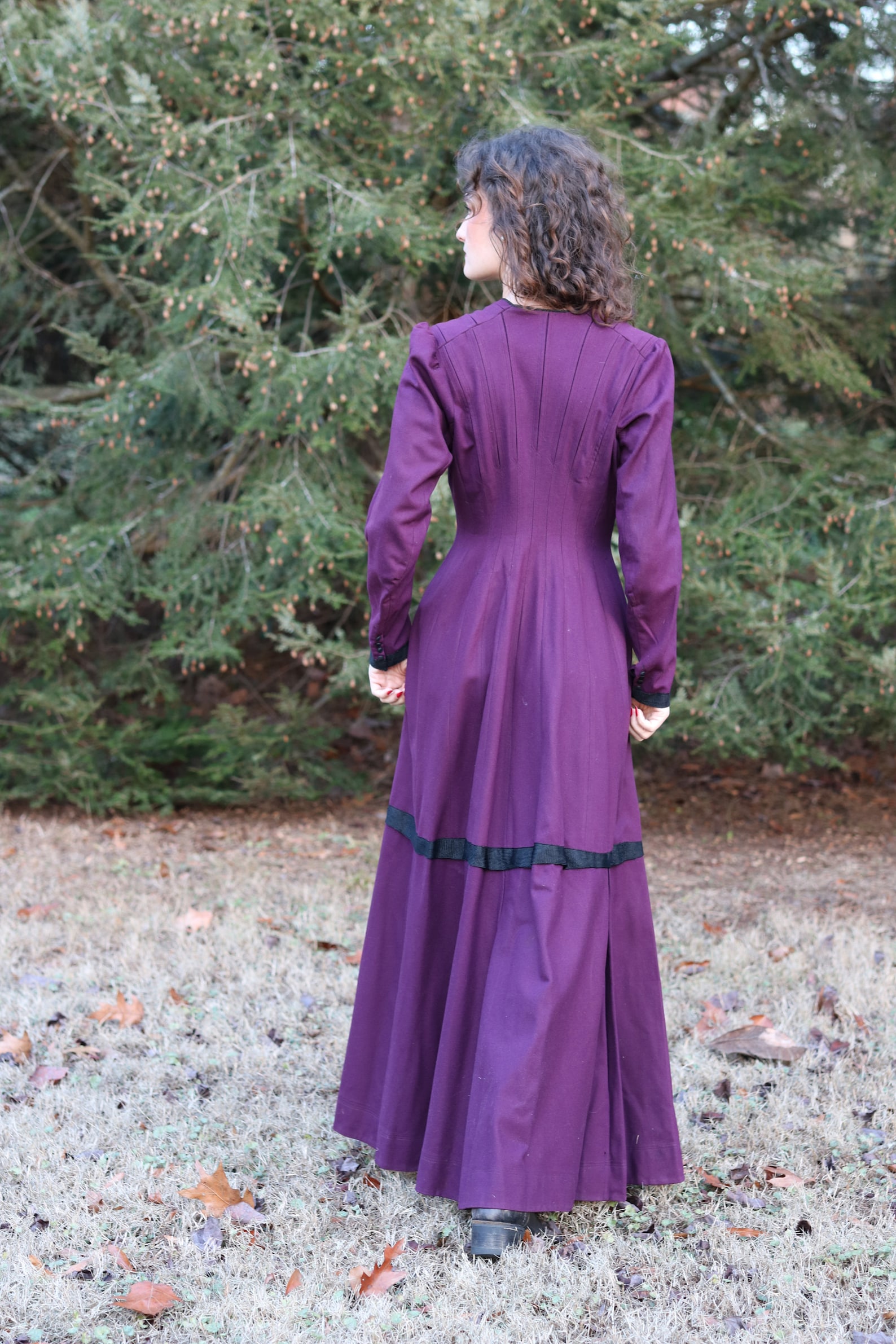 Antique Victorian Purple Wool Wrapper Dress - Etsy