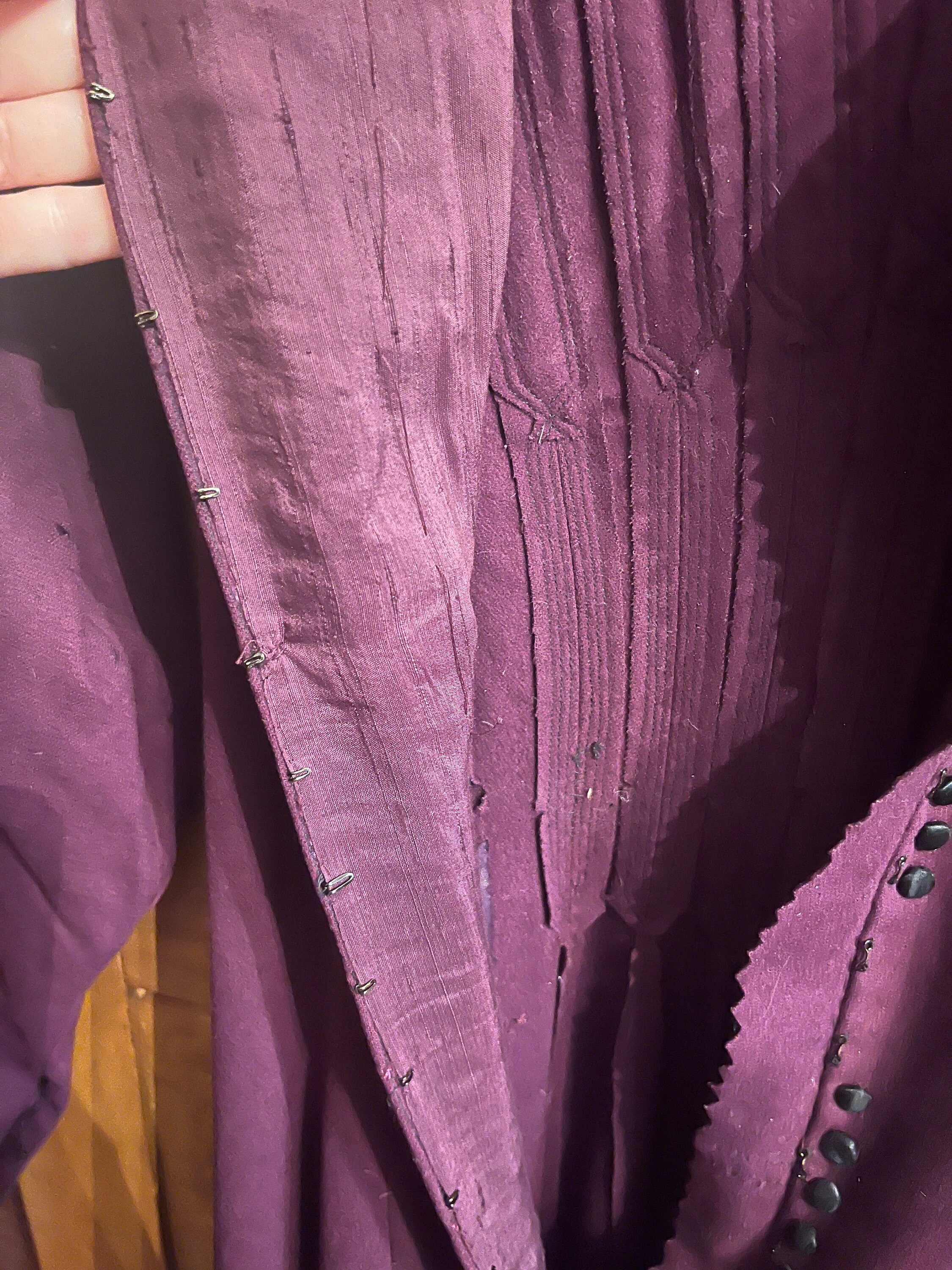 Antique Victorian Purple Wool Wrapper Dress - Etsy