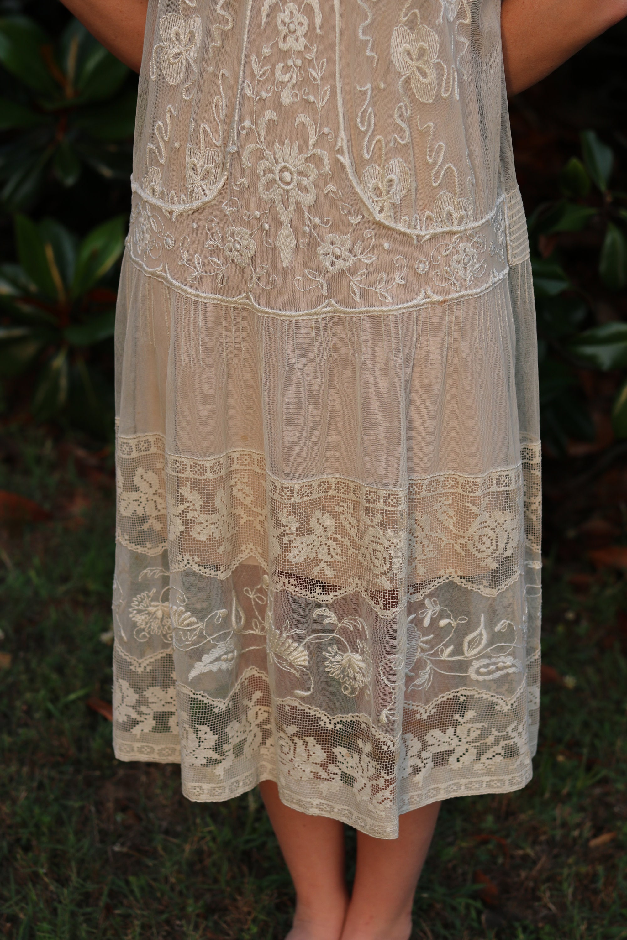 Antique 1920s Net Lace and Crochet Lace Dress - Etsy