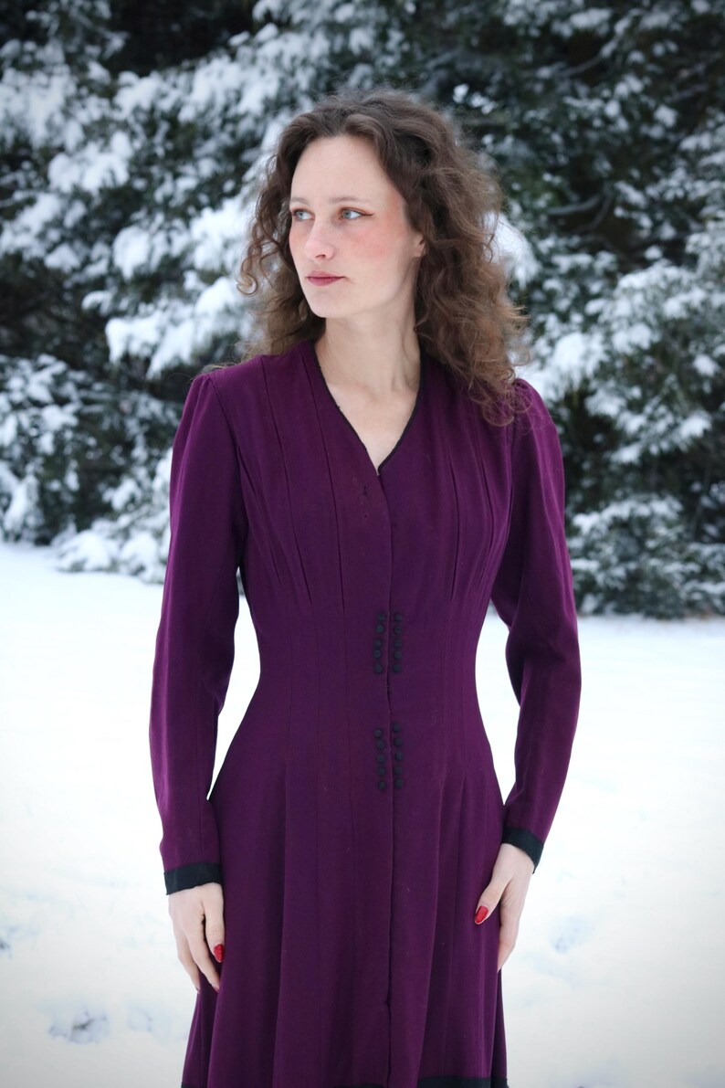 Antique Victorian Purple Wool Wrapper Dress - Etsy