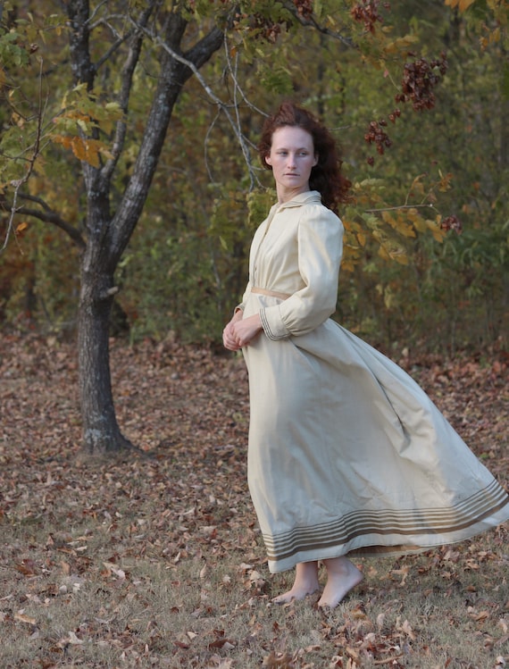 antique victorian wool dress / bodice and skirt - Gem