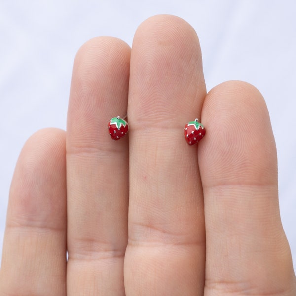 Strawberry Earrings - Etsy