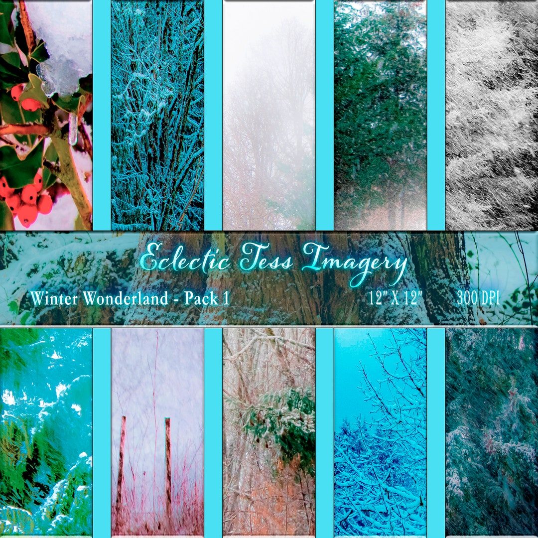 Winter Wonderland Themed Digital Papers: Digital Printable Backgrounds ...