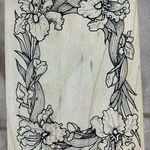 Floral Entwined Border / Frame. Comotion. Large Vintage Rubber Stamp ...