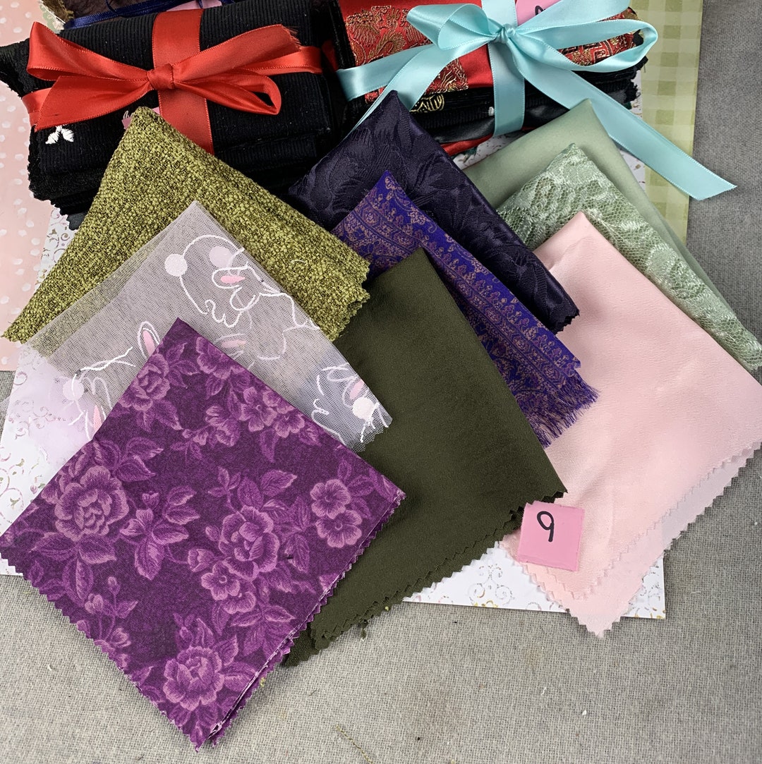Assorted Scrap Fabric Remnants, 9 10"x10" Pieces in This Bundle #9 ...