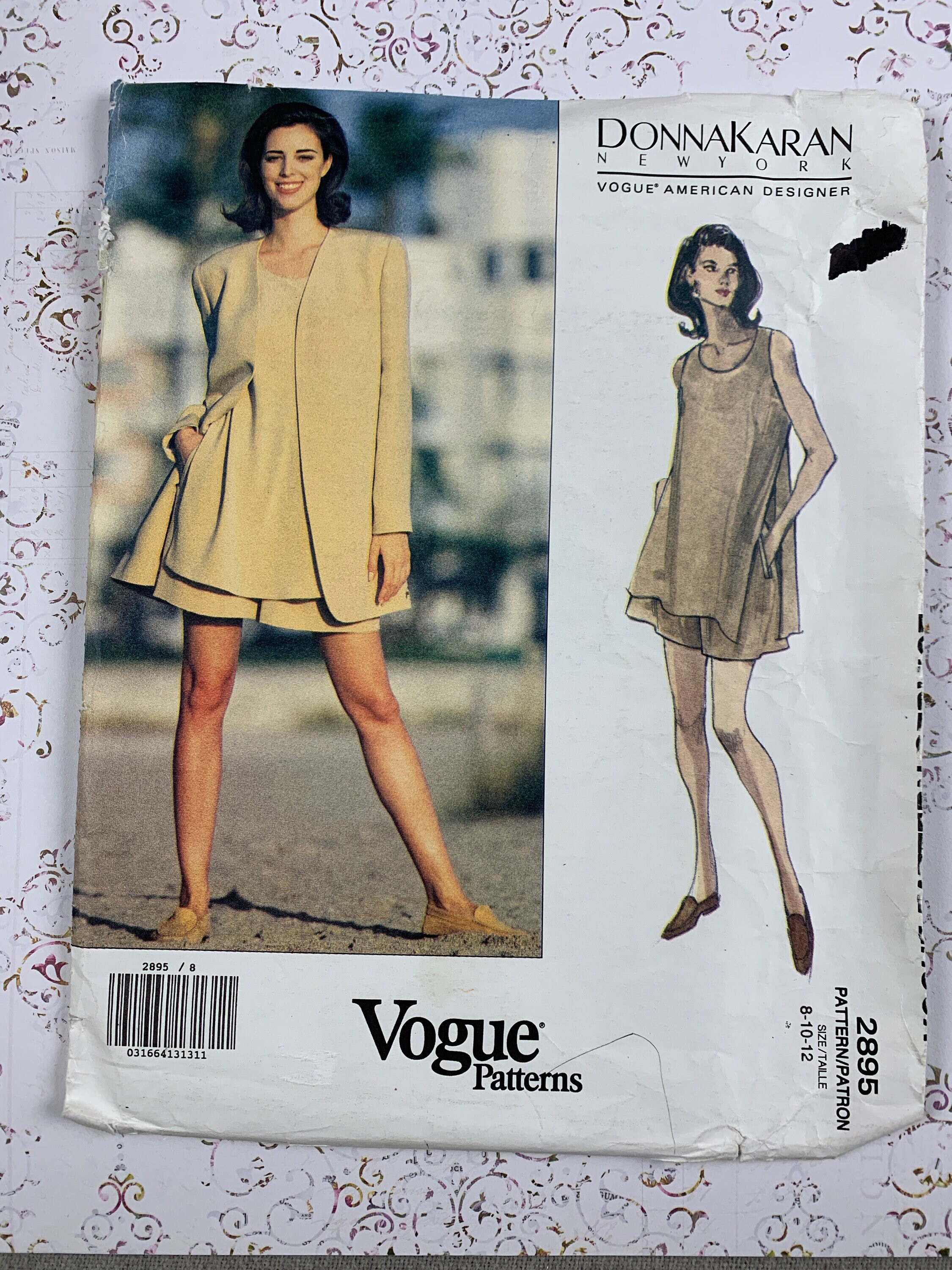 Vogue American Designer, 1990s, Pattern 2895, Misses Sizes 8-10-12, Donna Karan New York ...