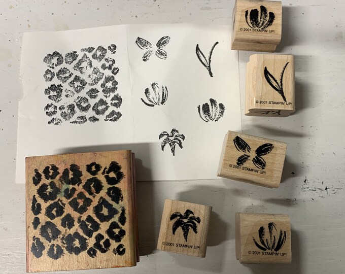 Vintage Rubber Stamps. Set of 6. Patterns in Nature, Flowers, Plants ...
