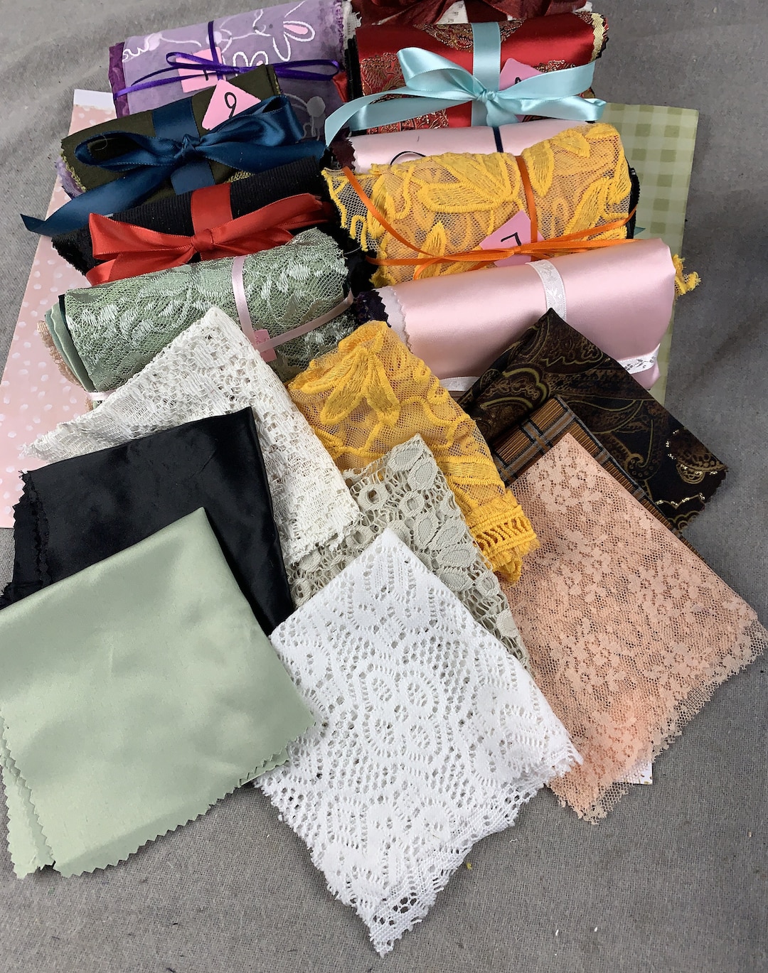Assorted Scrap Fabric Remnants, 9 10"x10" Pieces in This Bundle #4 ...