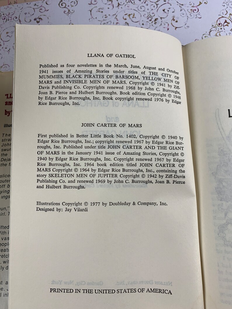Llana of Gathol and John Carter of Mars by Edgar Rice Burroughs ...