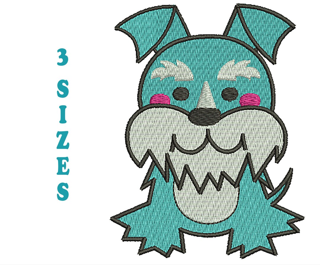 Dog Schnauzer Machine Embroidery Design-3 Sizes - Etsy