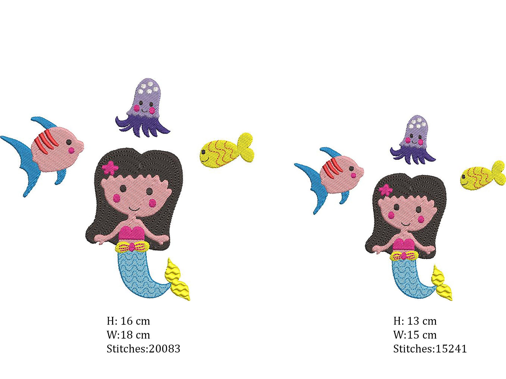 Mermaid Machine Embroidery Design 2 Sizes - Etsy