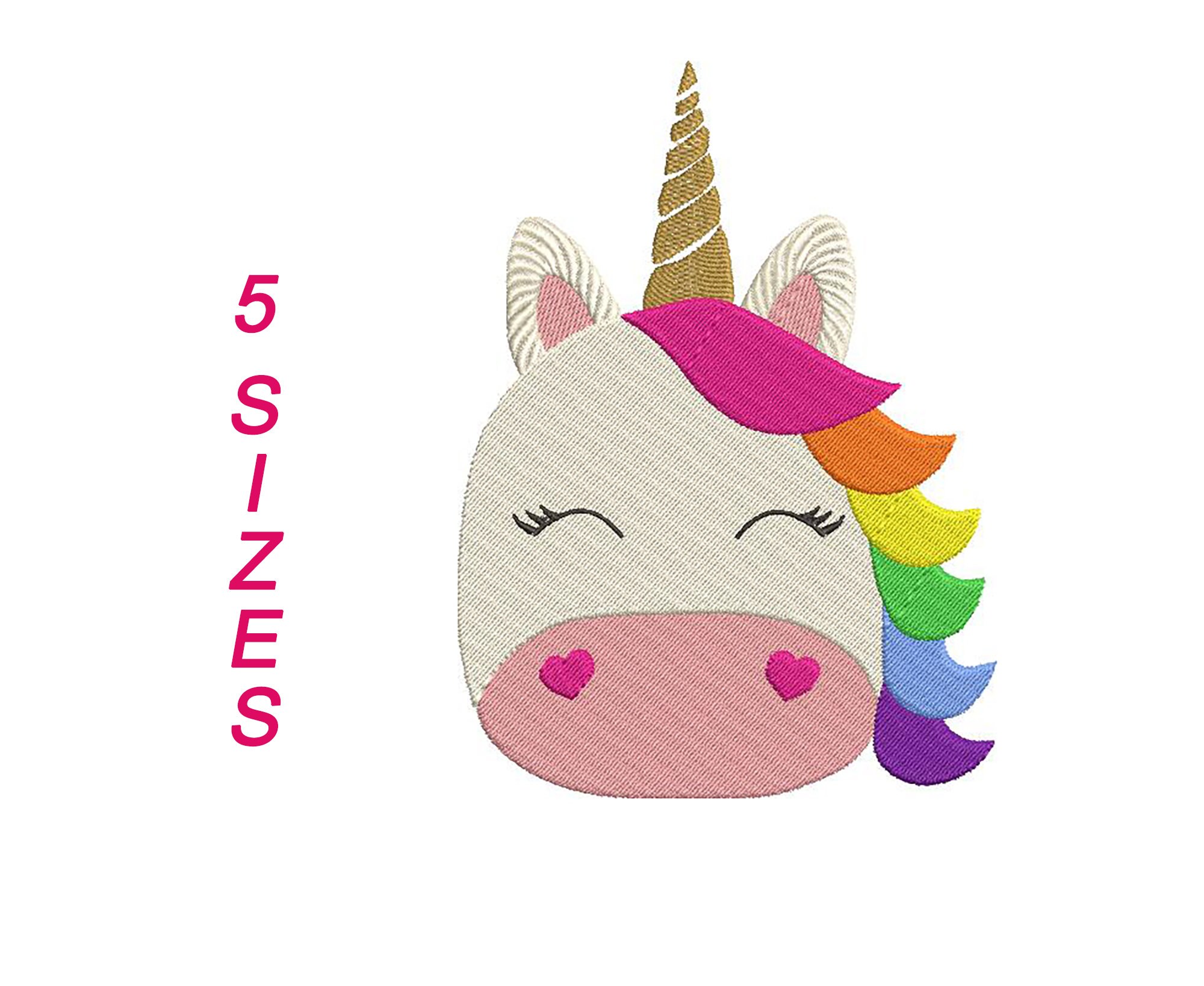 Colorful Unicorn Machine Embroidery Design 5 Sizes - Etsy