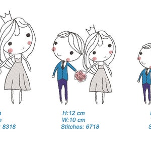 Bride and Groom -wedding Couple- Machine Embroidery Design-3 Sizes - Etsy