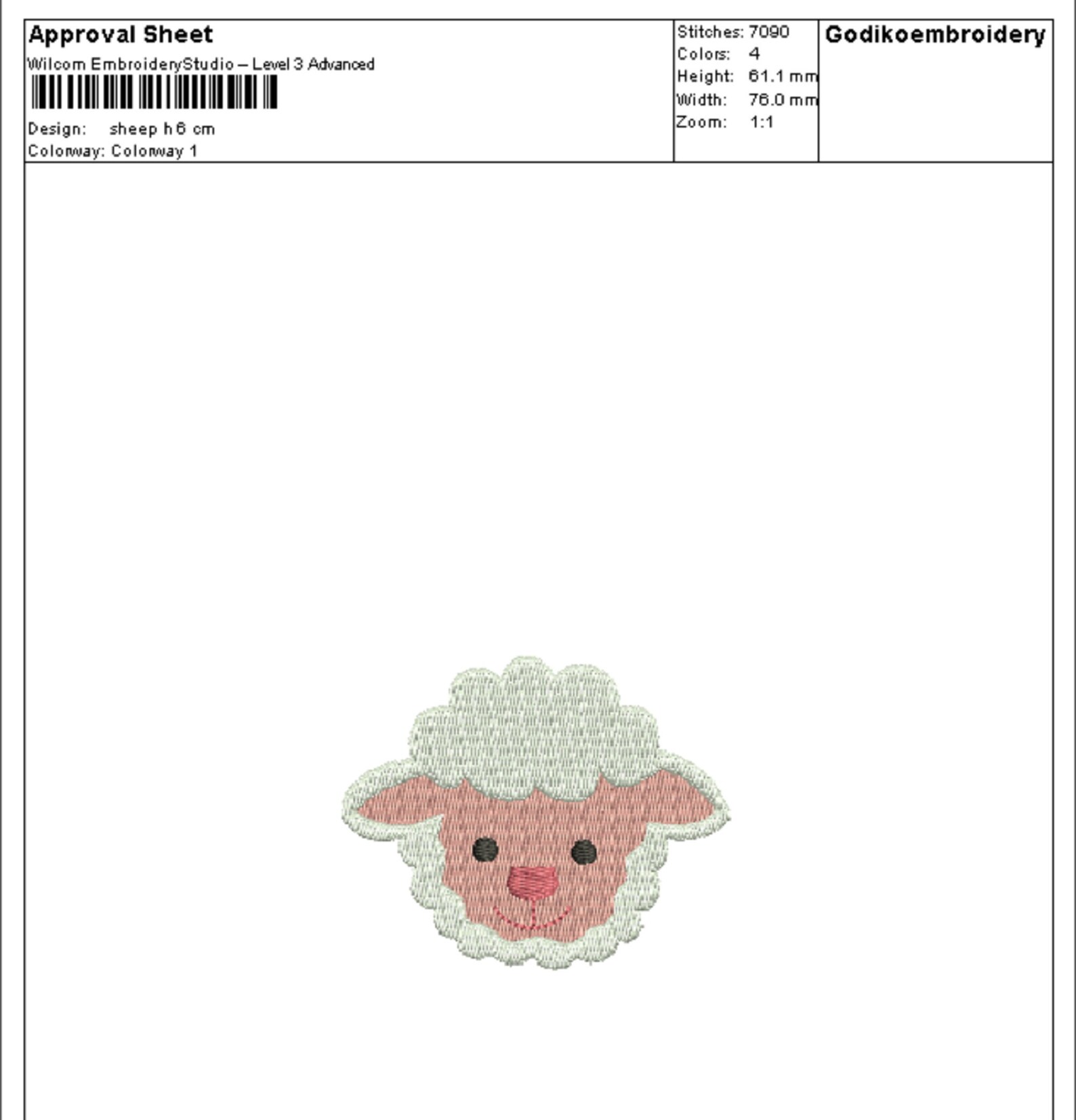 Sheep Machine Embroidery Design 3 Sizes - Etsy