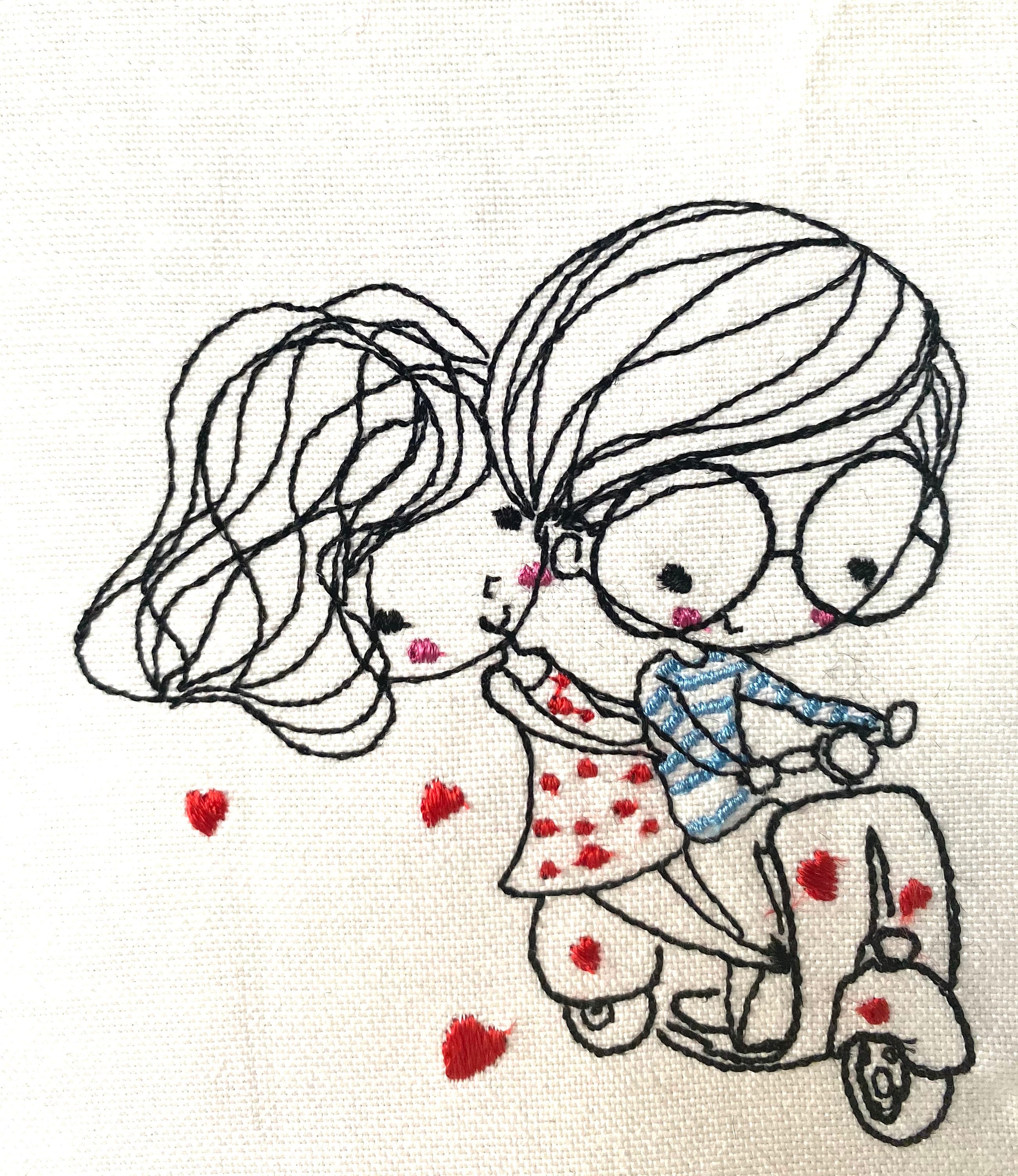 Cute Couple in Love Machine Embroidery Design 3 Sizes - Etsy