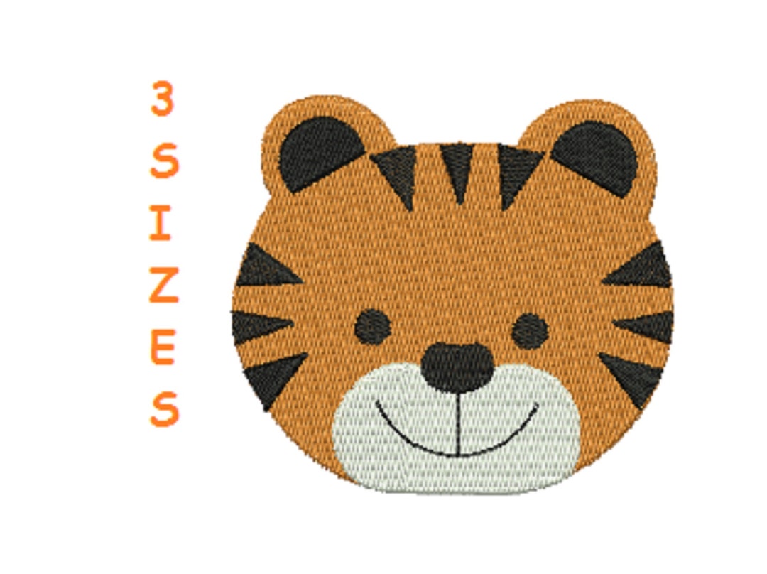 Tiger Machine Embroidery Digital Design 3 Sizes - Etsy