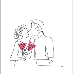 Couple in Love - Machine Embroidery Design- 4 Sizes - Etsy