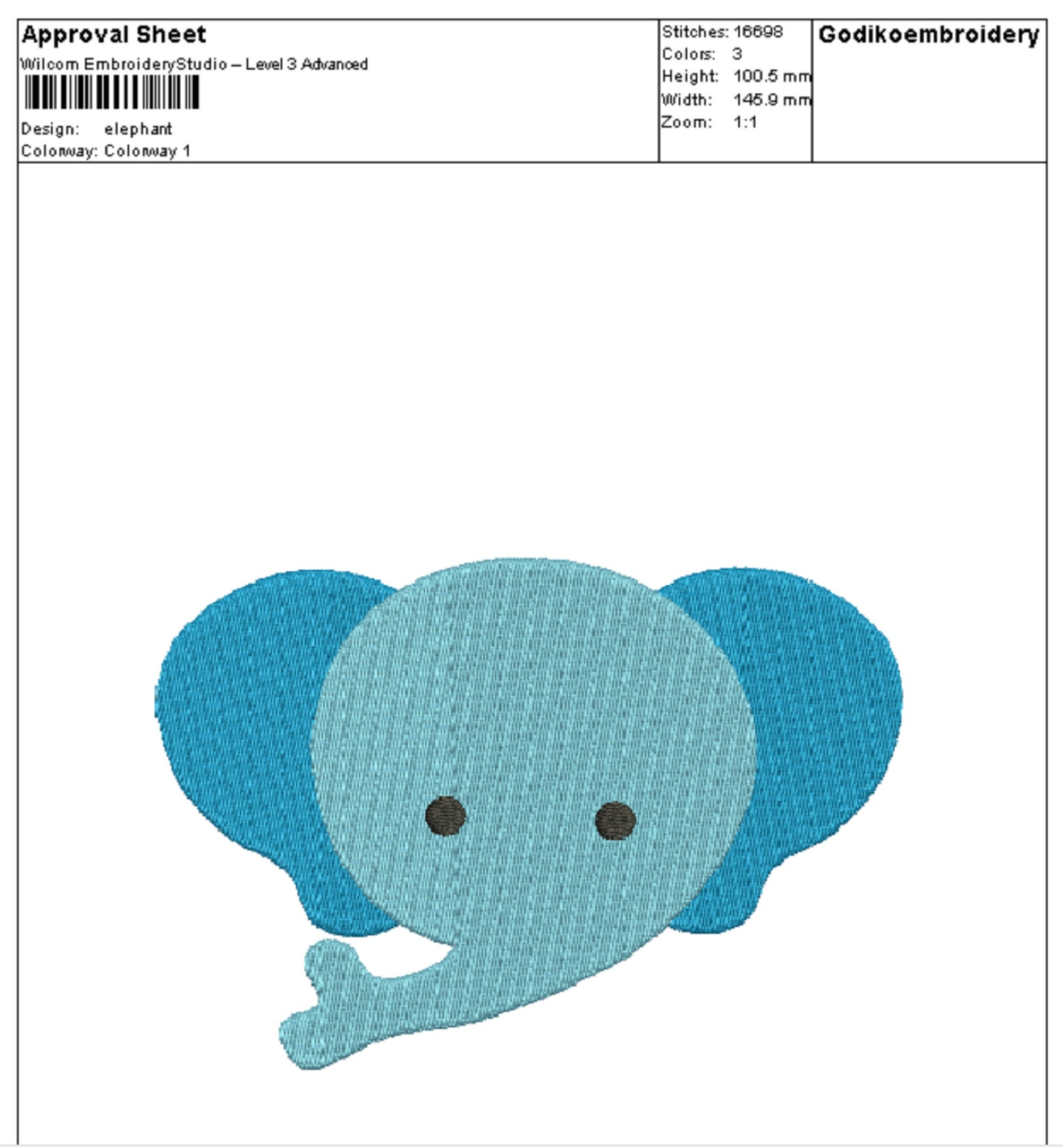 Elephant Machine Embroidery Design 3 Sizes - Etsy