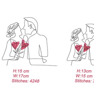 Couple in Love - Machine Embroidery Design- 4 Sizes - Etsy