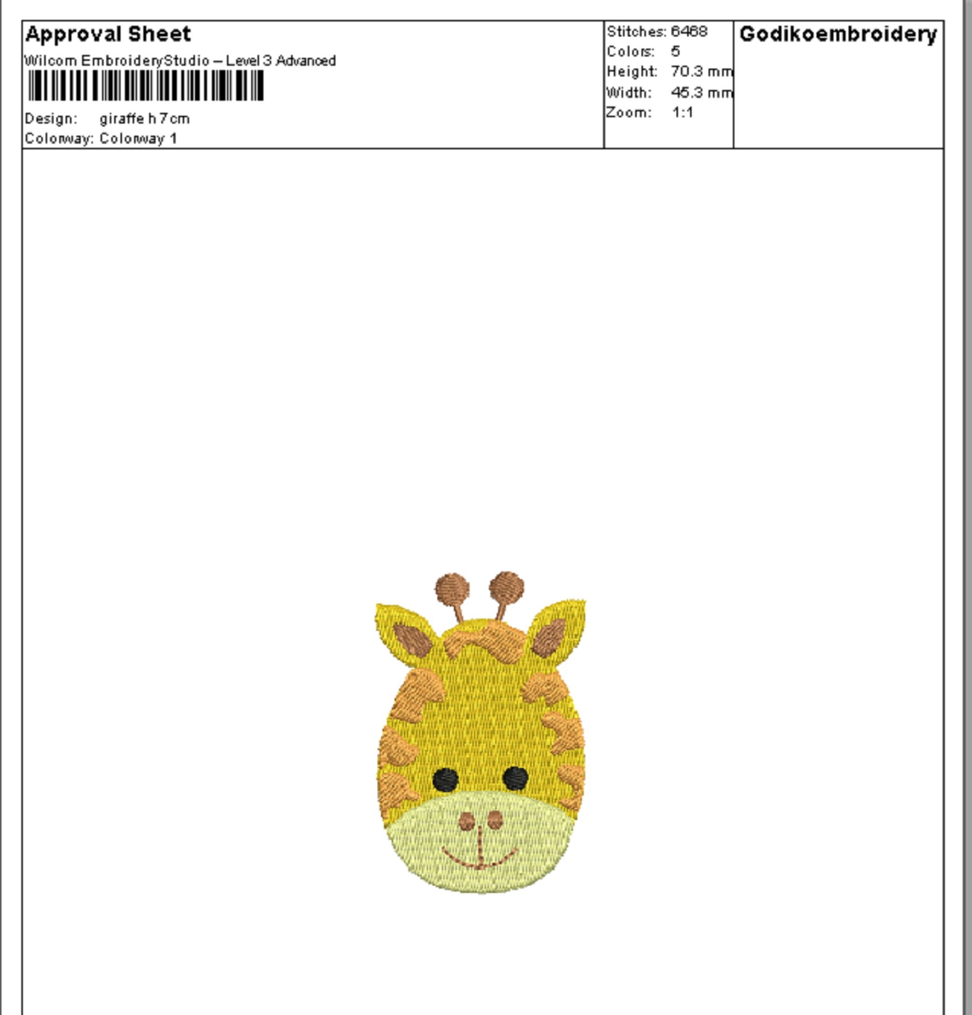 Giraffe Machine Embroidery Design 3 Sizes - Etsy