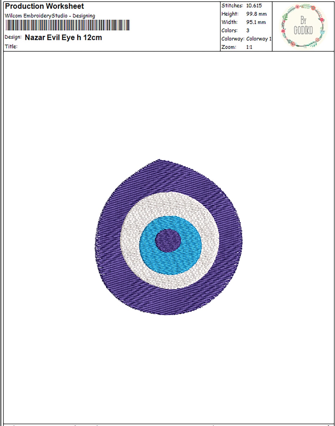 Nazar-evil Eye Machine Embroidery Design 5 Sizes - Etsy