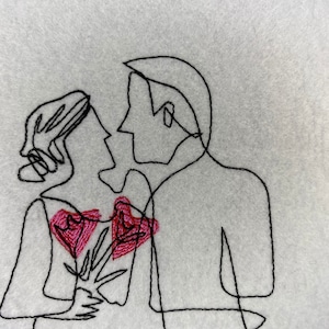 Couple in Love - Machine Embroidery Design- 4 Sizes - Etsy
