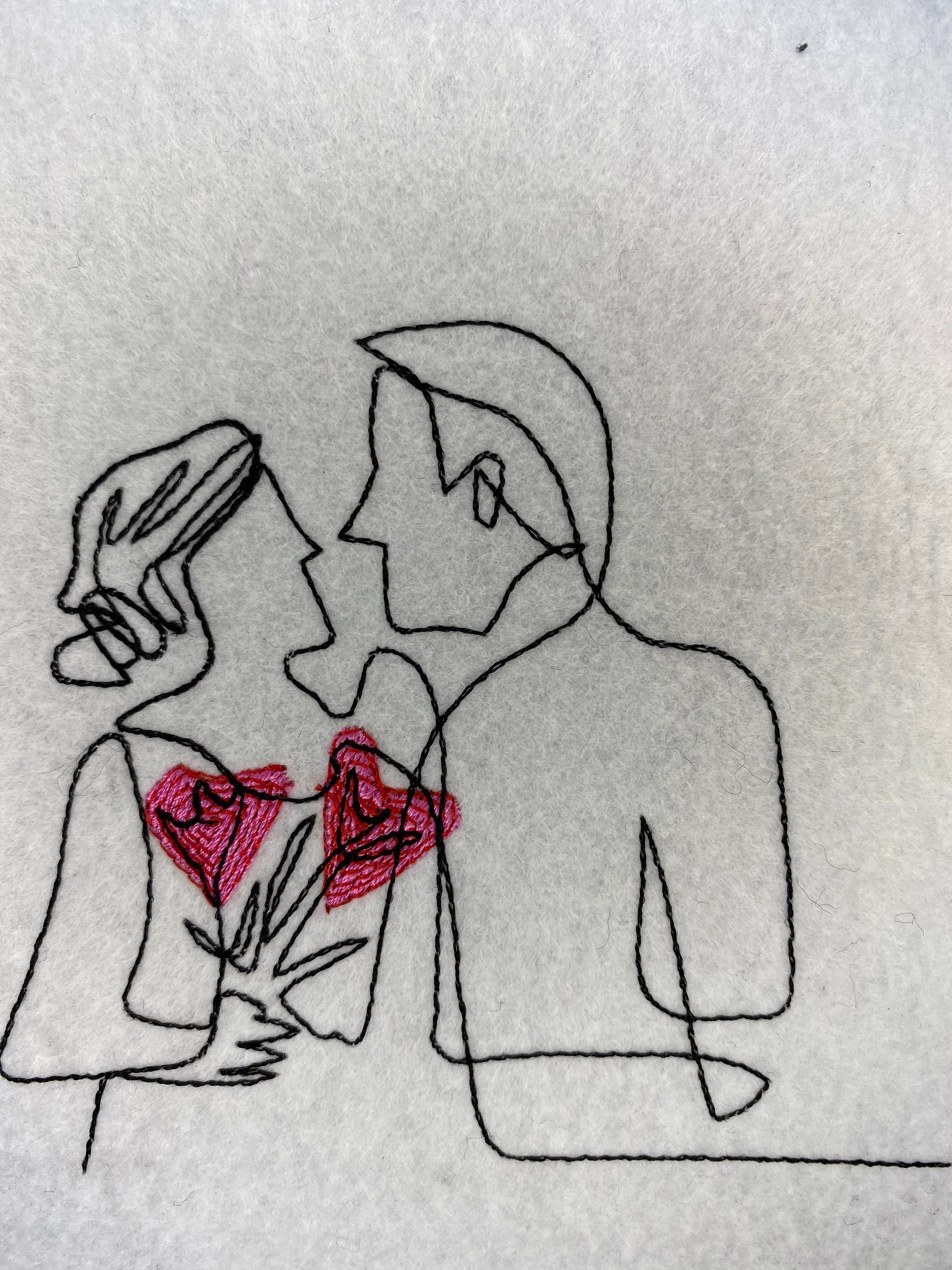 Couple in Love Machine Embroidery Design 4 Sizes - Etsy