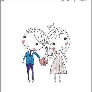 Bride and Groom -wedding Couple- Machine Embroidery Design-3 Sizes - Etsy