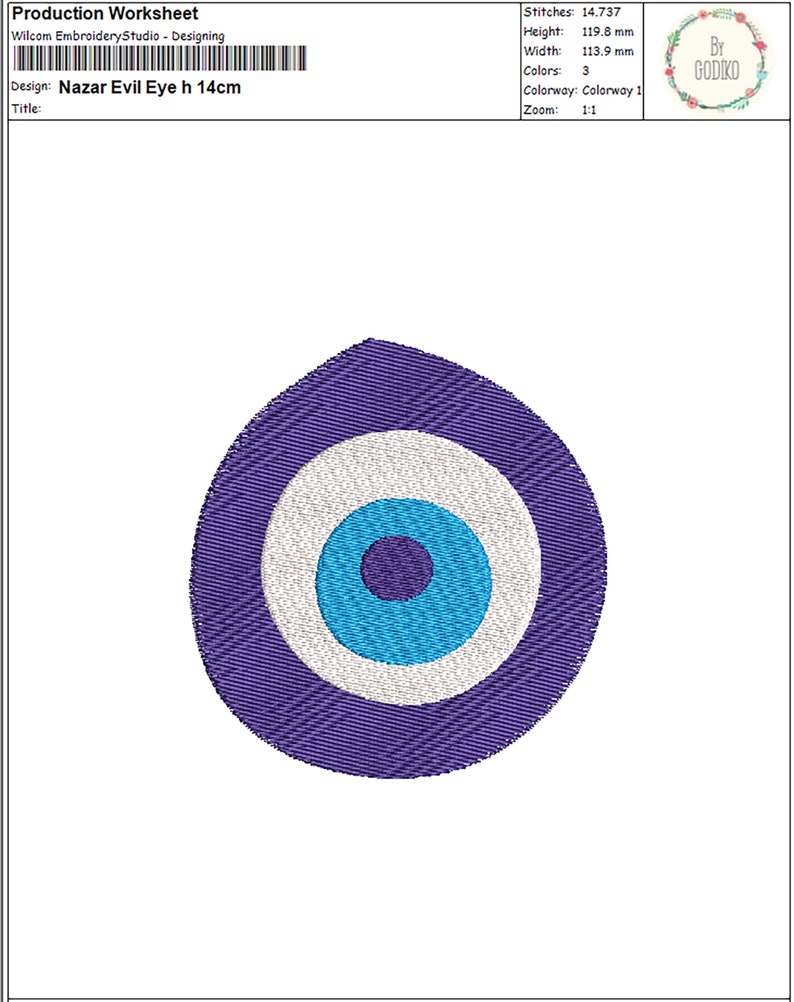 Nazar-evil Eye Machine Embroidery Design 5 Sizes - Etsy