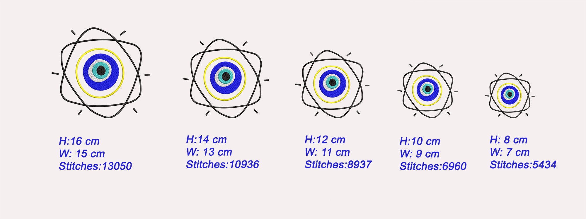 Nazar-evil Eye- Machine Embroidery Designs-5 Sizes - Etsy