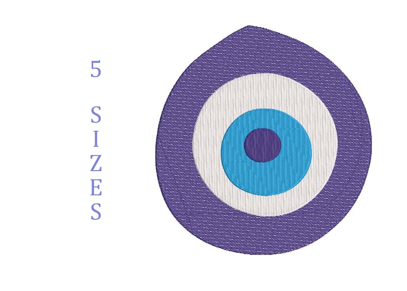 Nazar-evil Eye Machine Embroidery Design 5 Sizes - Etsy