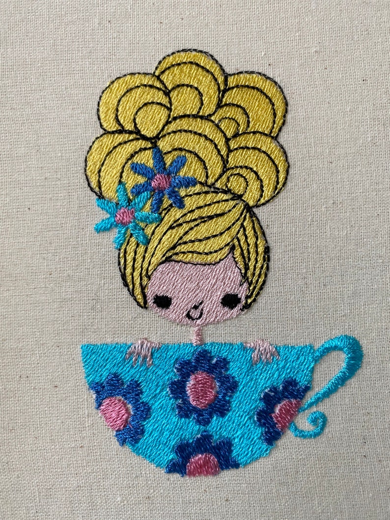 Cute Girl Machine Embroidery Design 3 Sizes - Etsy