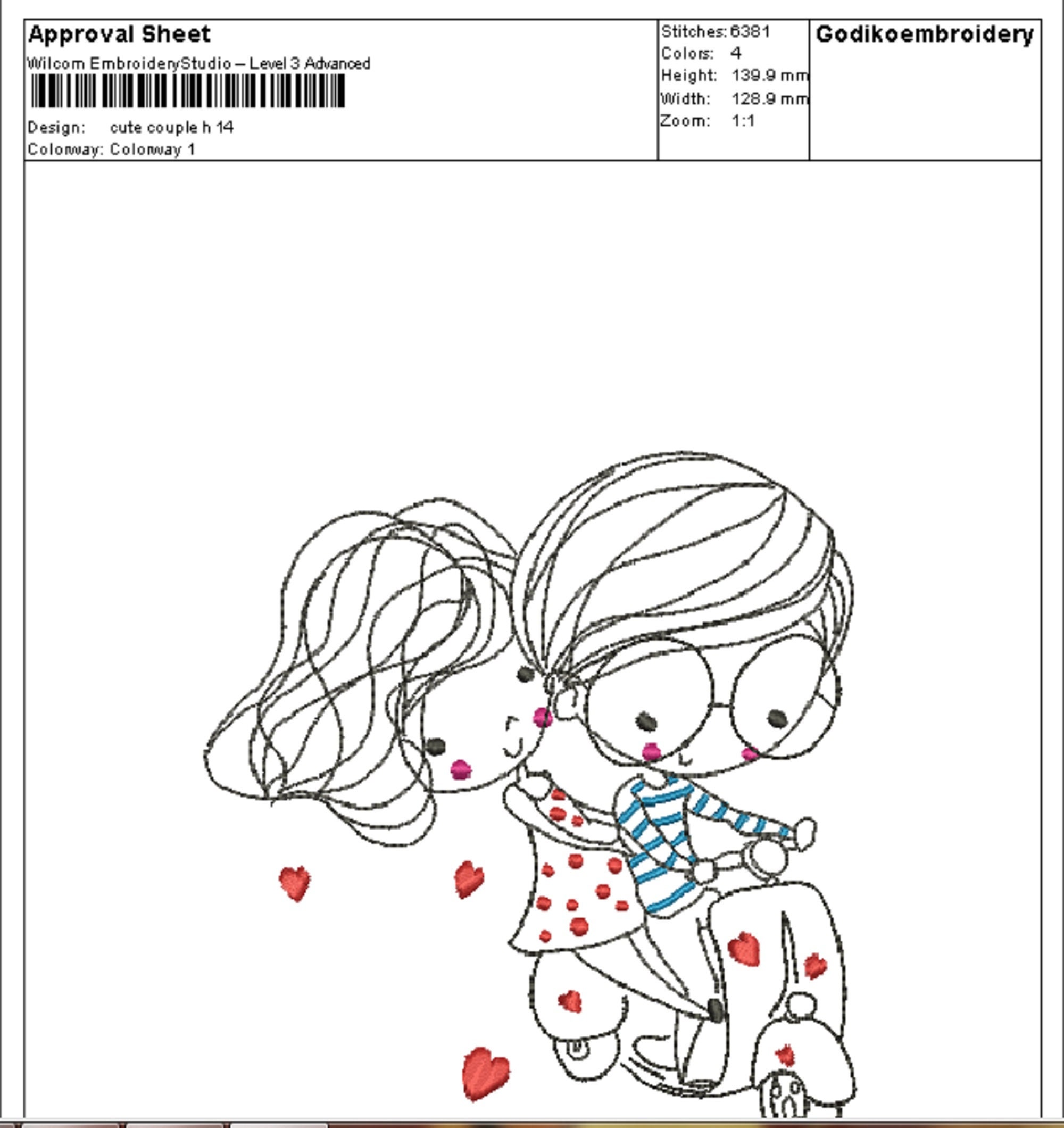Cute Couple in Love Machine Embroidery Design 3 Sizes - Etsy