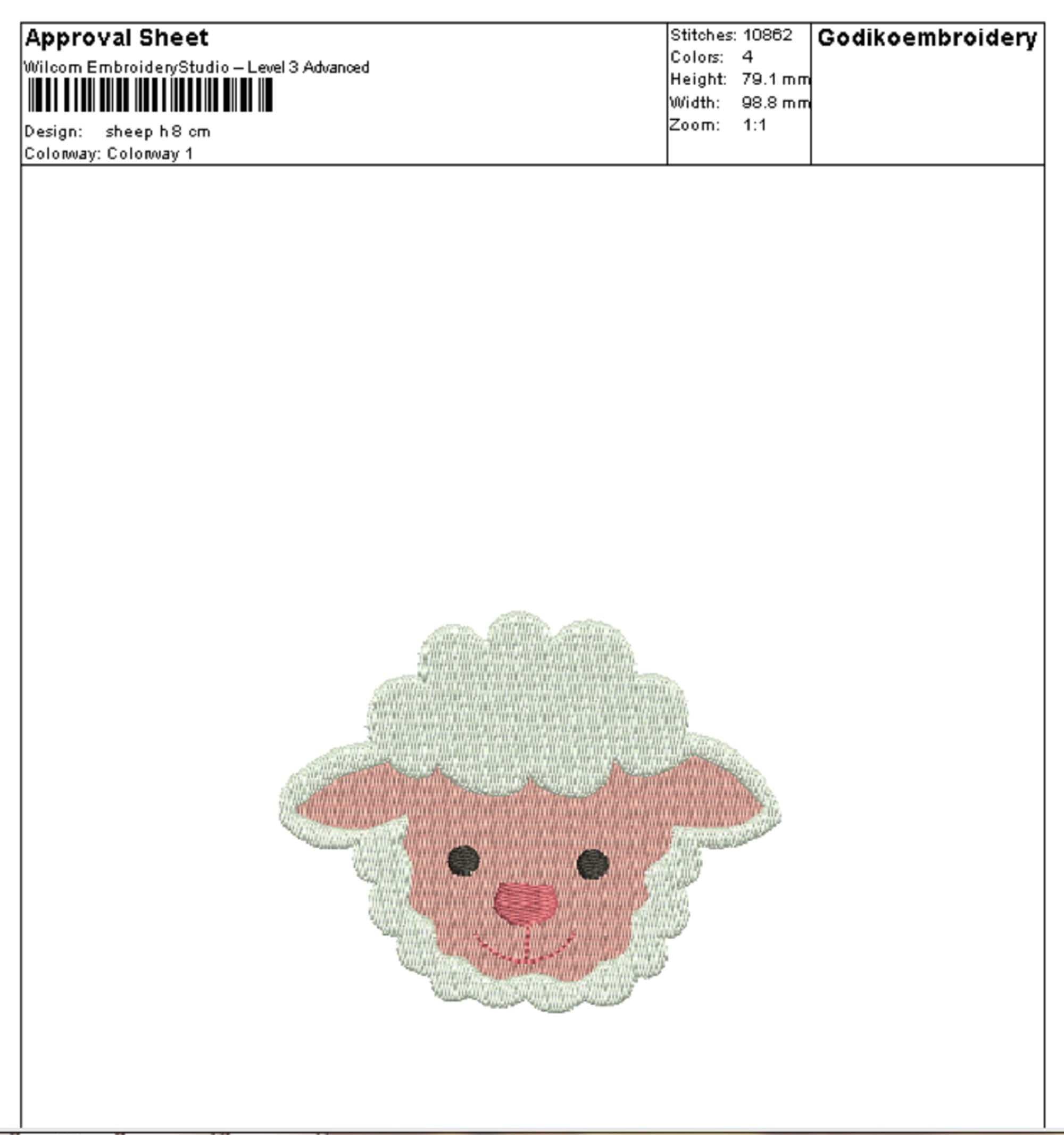 Sheep Machine Embroidery Design 3 Sizes - Etsy