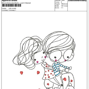 Cute Couple in Love Machine Embroidery Design 3 Sizes - Etsy