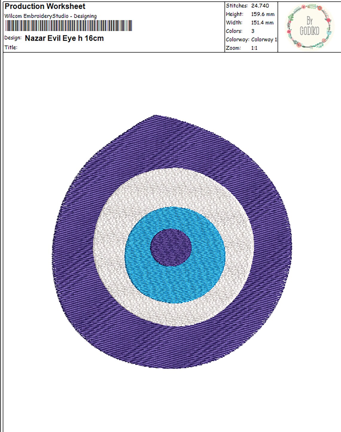 Nazar-evil Eye Machine Embroidery Design 5 Sizes - Etsy