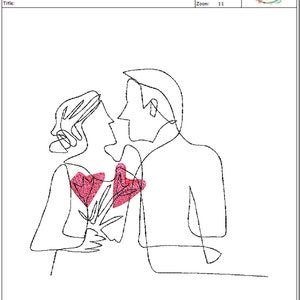 Couple in Love - Machine Embroidery Design- 4 Sizes - Etsy
