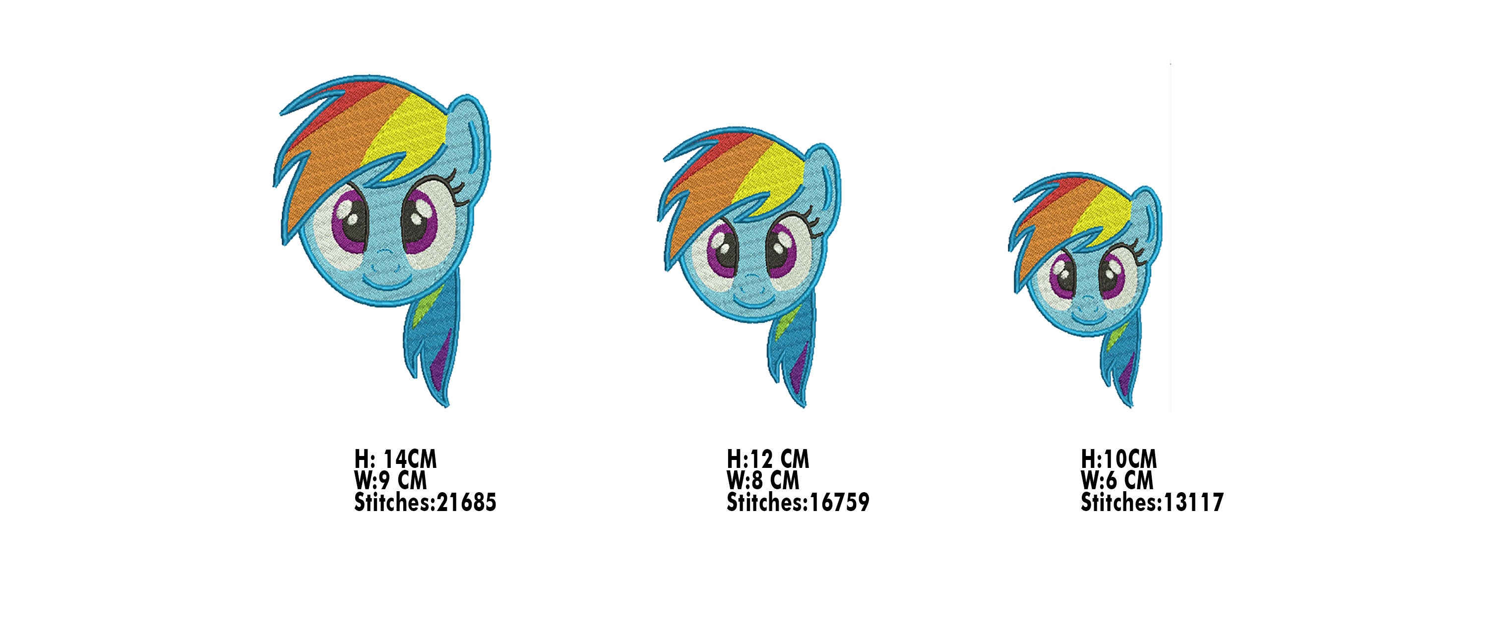 Rainbow Pony Machine Embroidery Design 3 Sizes - Etsy
