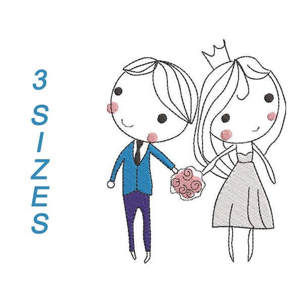 Bride and Groom on Embroidery - Etsy