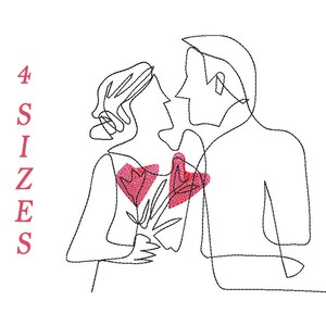 Couple in Love - Machine Embroidery Design- 4 Sizes - Etsy