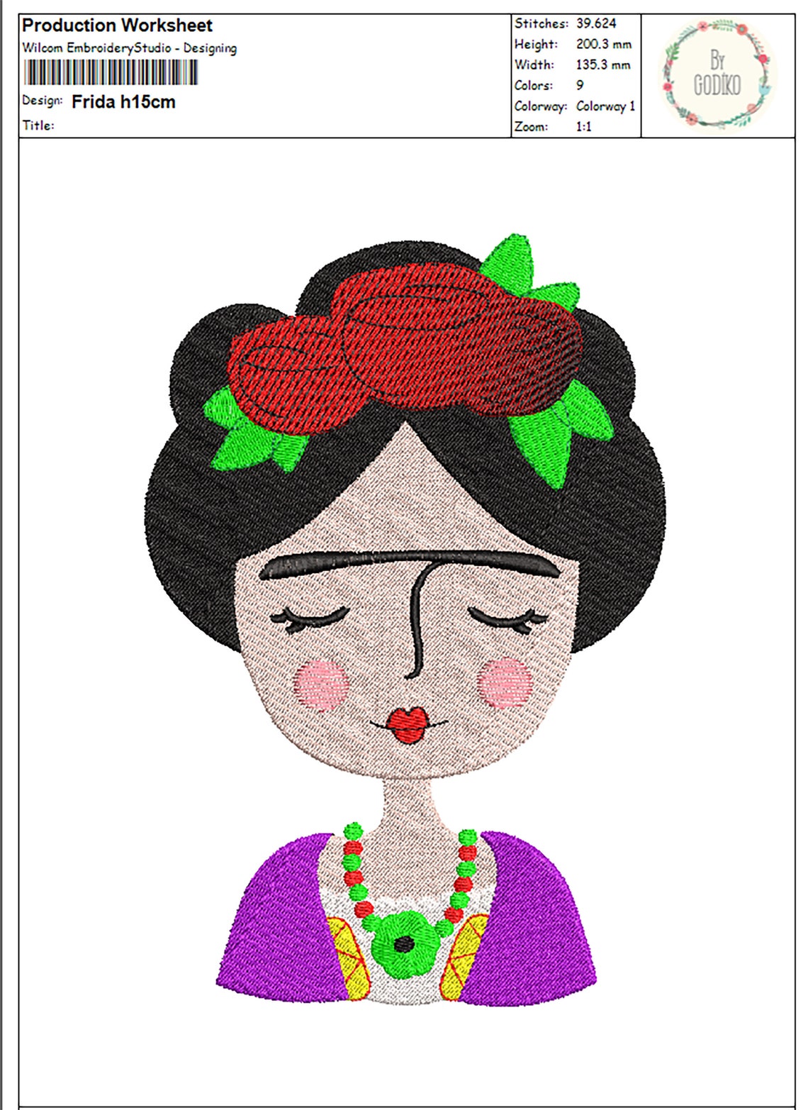Frida Machine Embroidery Design 3 Sizes-instant Download - Etsy