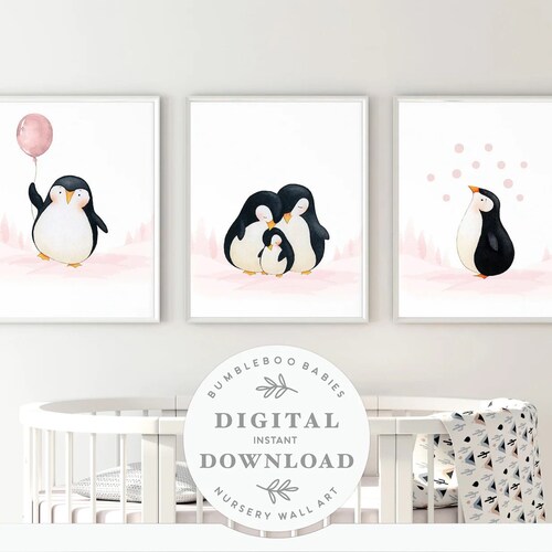 Baby Penguin Print Arctic Nursery Decor PRINTABLE Animal Wall - Etsy Canada