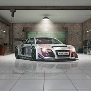Car in Garage 3D Effect Wallpaper - Etsy