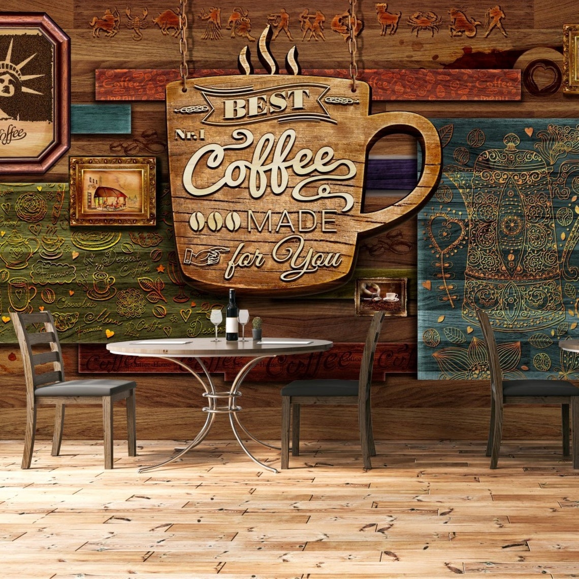 Cafe Coffee Shop Wall Mural - Etsy