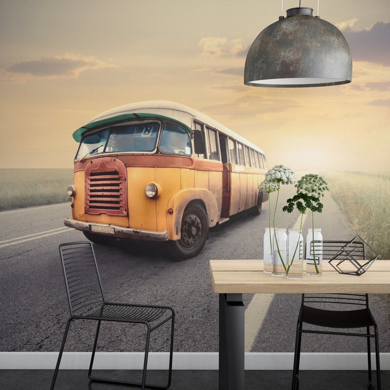 Old Bus Wallpaper Bus Wall Dekor - Etsy