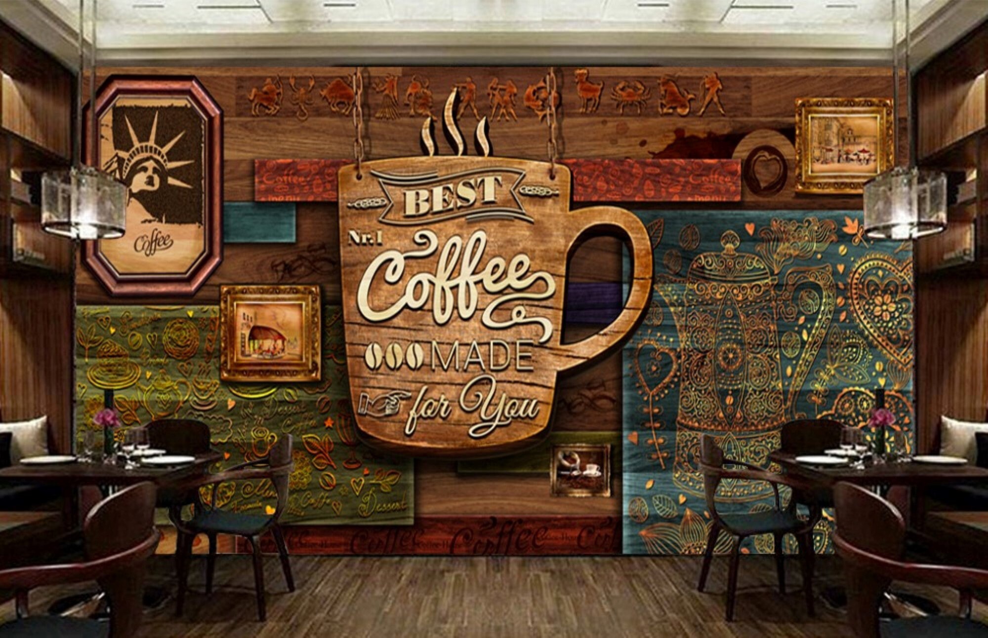 Cafe Coffee Shop Wall Mural - Etsy